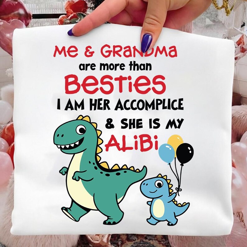 Grandma Dinosaur Besties SVG | Funny Grandchild Shirt Design (digital ...