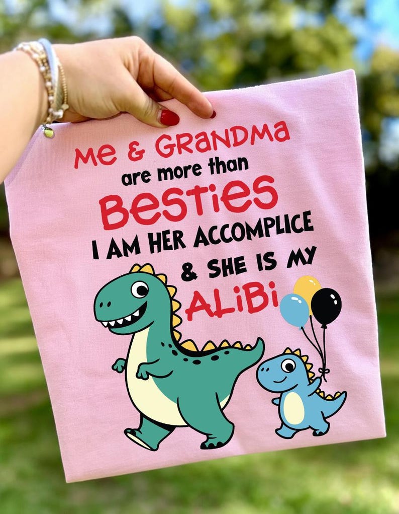 Grandma Dinosaur Besties SVG | Funny Grandchild Shirt Design (digital ...