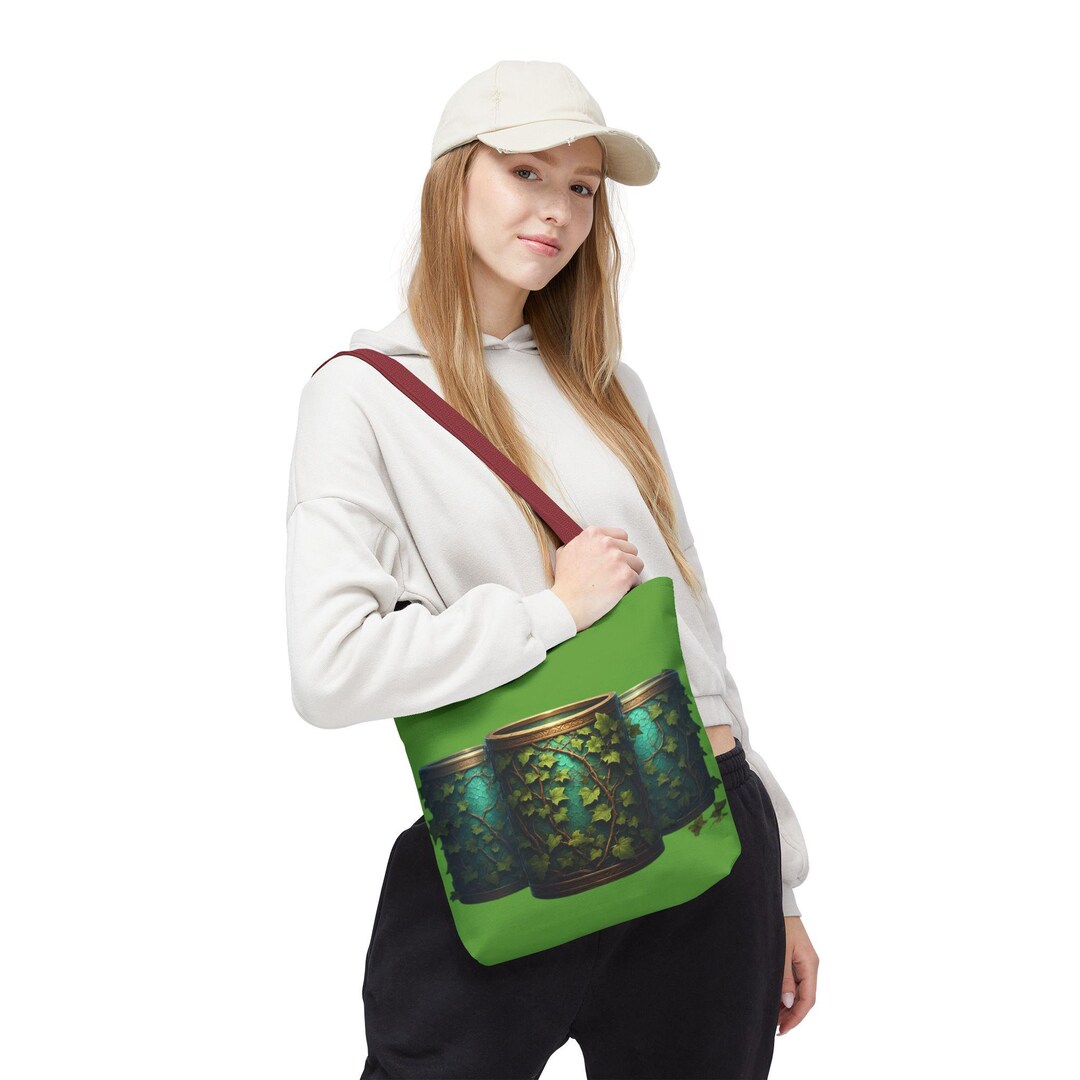 Ivy Wrapped Ceramic Planter Tote Bag | Botanical Green AOP - Etsy