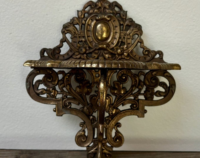 Antique Cast Iron and Brass Small Ornate Wall Shelf - Etsy