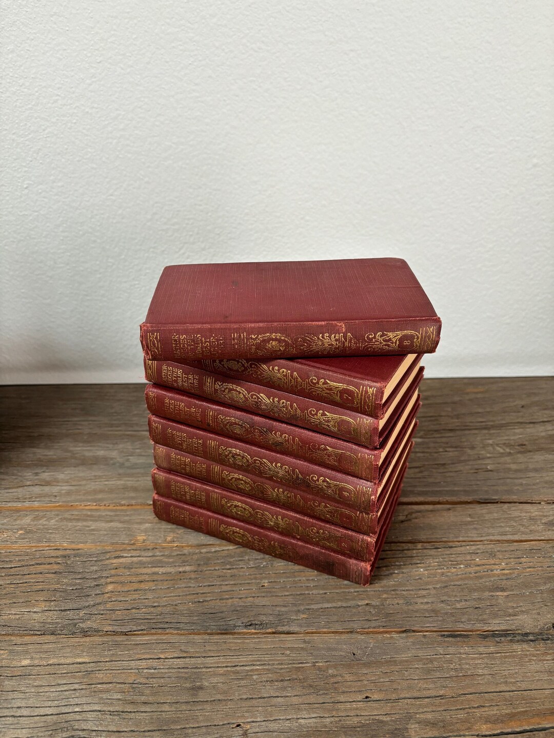 Antique Small Red Book Collection, Set of 8, From 1910 - Etsy