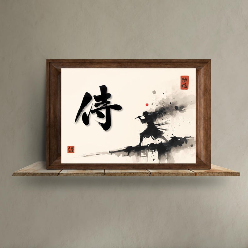 Japanese Calligraphy “samurai” Printable Art – Ninja Digital Art, Sumi ...