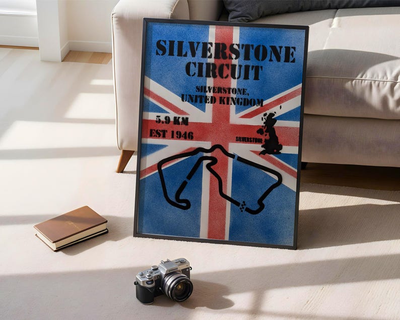 Silverstone Circuit Track Map Print – UK, Spray Paint Style Art - Etsy ...