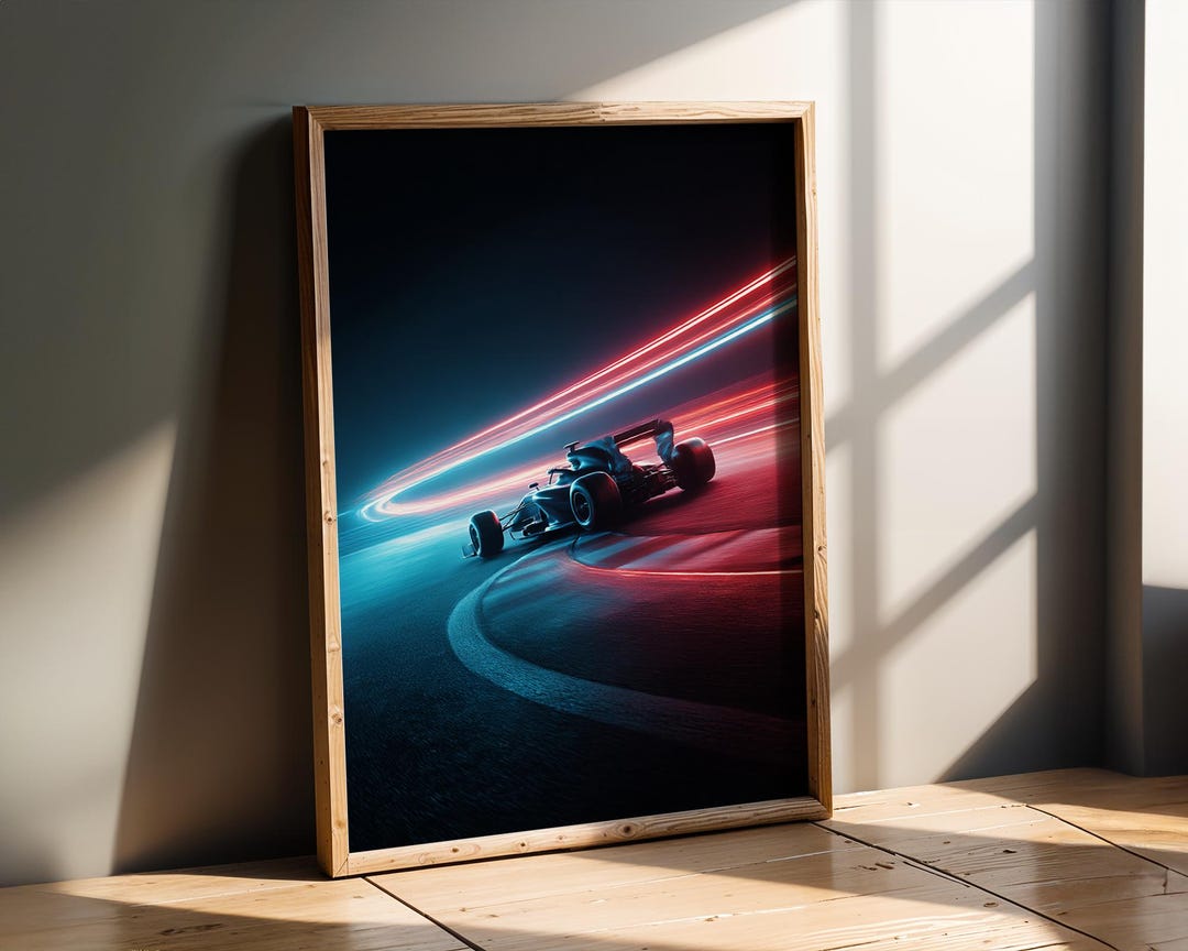 Race Track | Neon Race Car Poster • Futuristic Motorsport Wall Art - Etsy