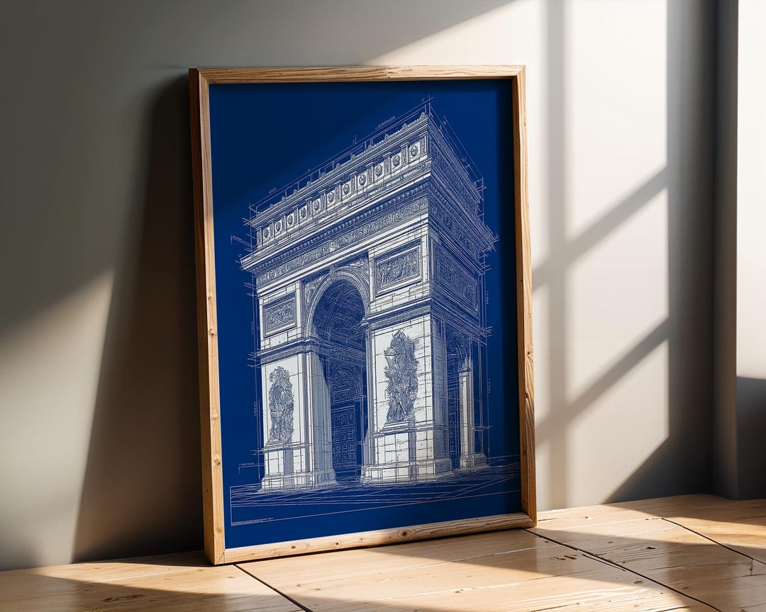 Blueprint Drawing Classical Arch Perspective Art | Architectural Line ...
