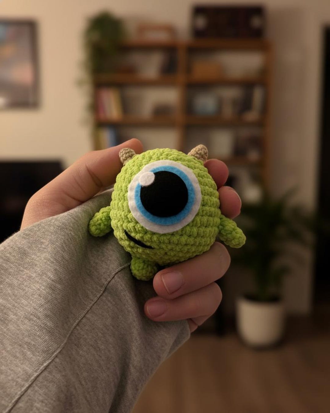 Handmade Crochet Mike Wazowski Plushie, Amigurumi Monster Inc Inspired ...