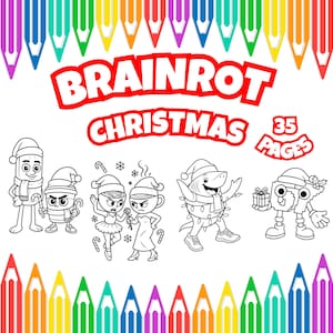 Brainrot Christmas Coloring - Etsy UK