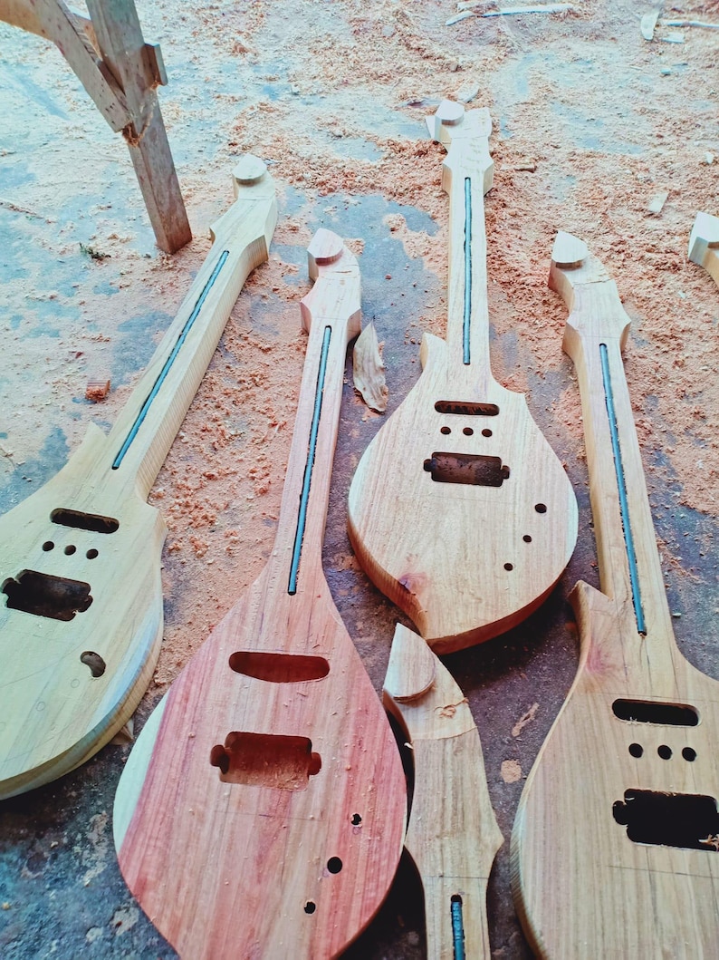 Handcrafted Acoustic Electric Thai Lao Phin 3-string Folk Guitar ...