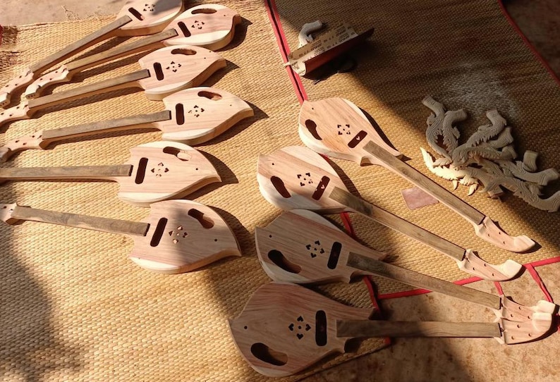 Handmade Thai Electric Phin Lute – Traditional Isan String Instrument ...