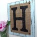 Burlap Monogram Letter Sign, Powder Blue, Your Choice of Letter ...
