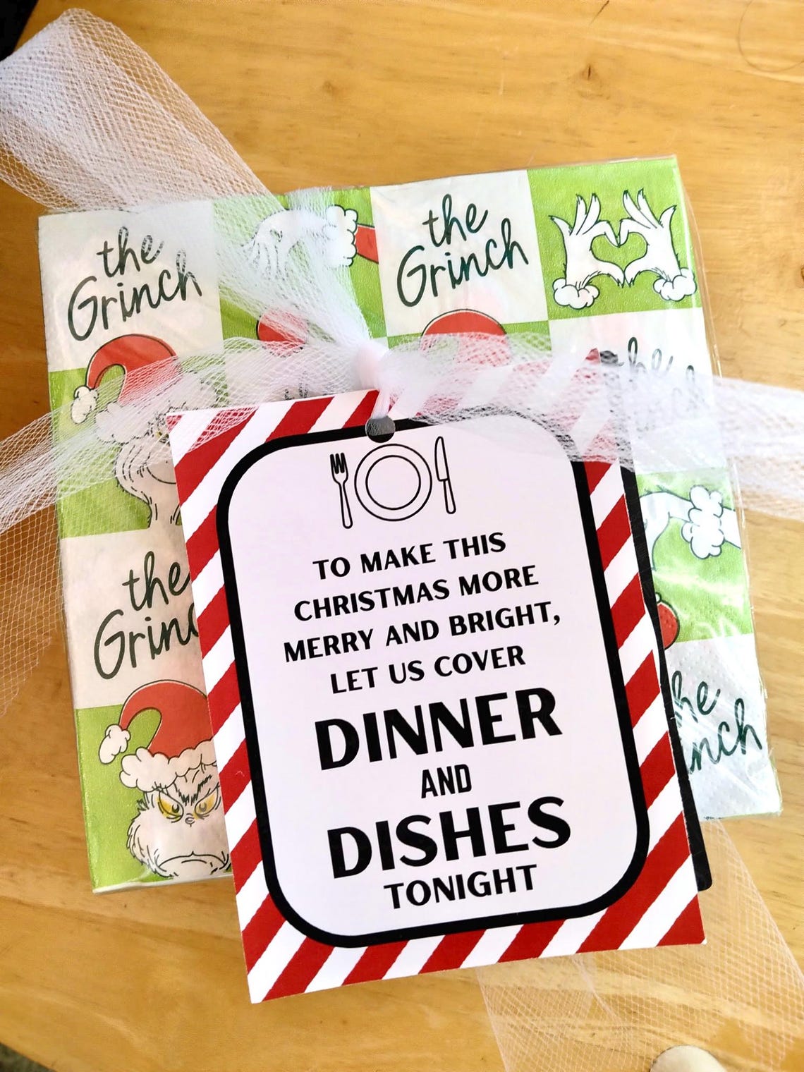 Christmas Dinner & Dishes Gift Tag | Holiday Host Gift | Printable ...