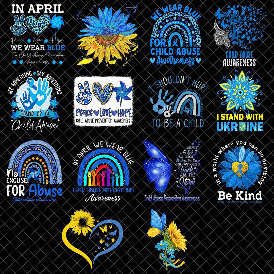Child Abuse Awareness PNG Bundles, Child Abuse Prevention Png, Child ...