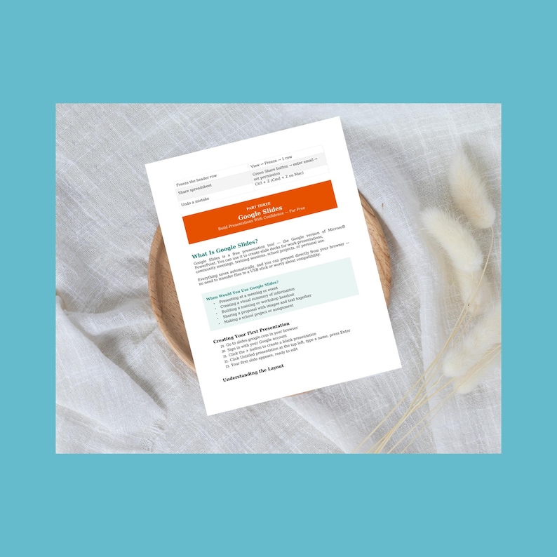 Google Apps Beginner Bundle | Docs, Sheets, Slides Guide (printable PDF ...