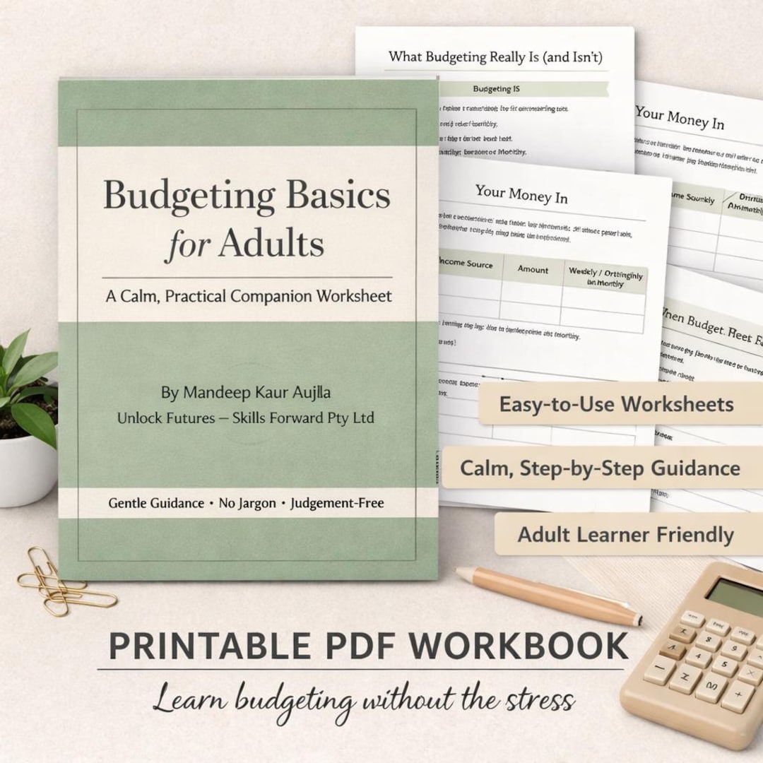 Budgeting Basics for Adults | Simple Monthly Budget Worksheet | Calm ...