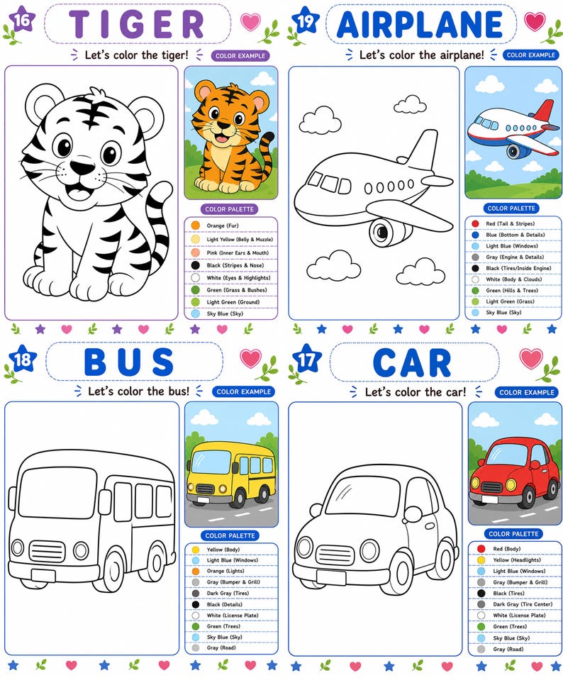 Coloring Book for Kids Ages 3-5 | 30 Easy Coloring Pages | Preschool ...