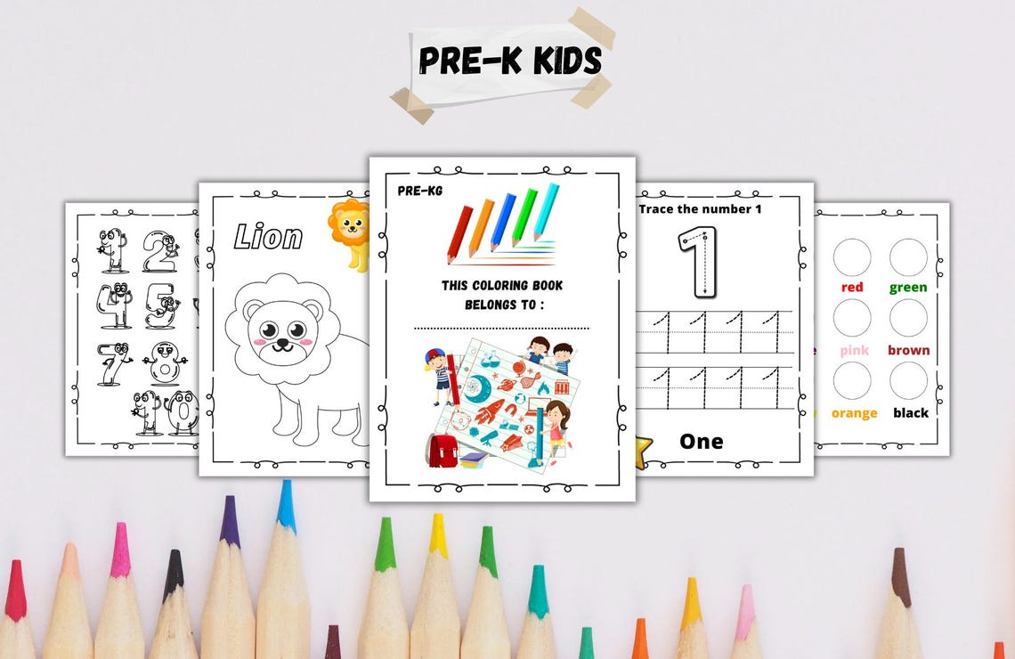 Preschool Activity Book Printable | Pre-k Numbers, Colors & Letters ...