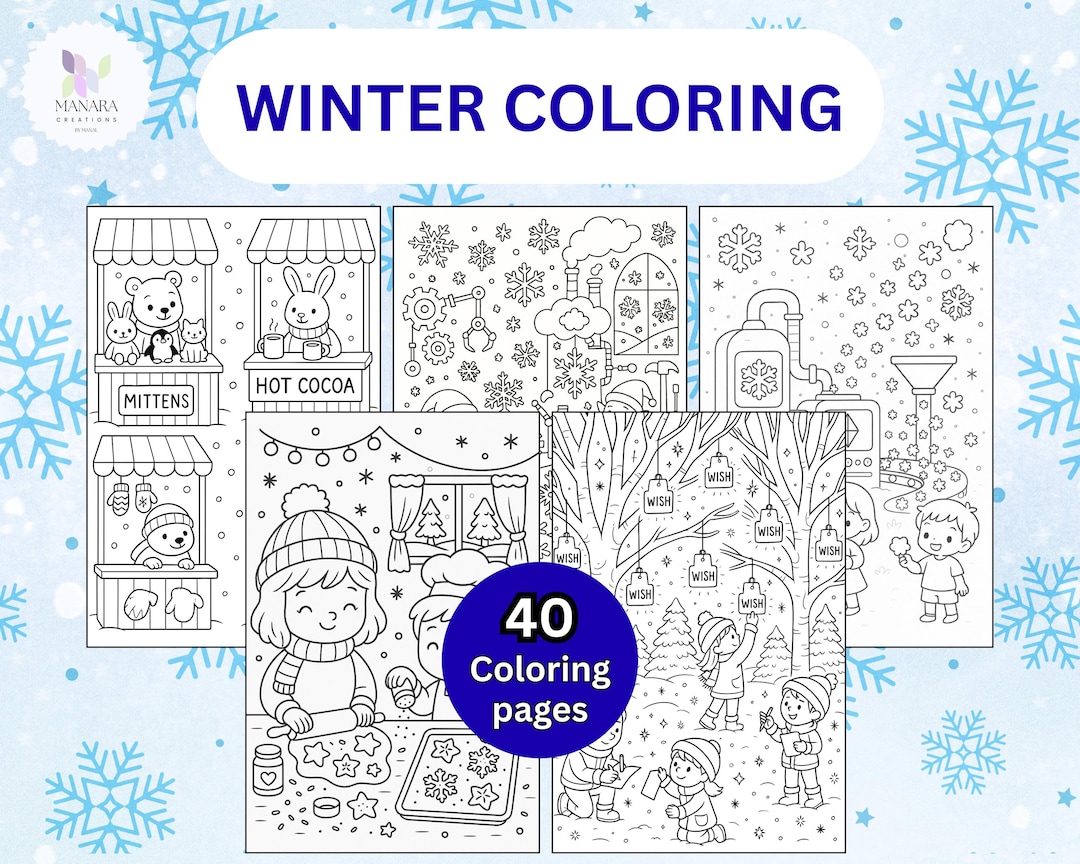 Kids Winter Coloring Book Printable PDF A4 | Holiday Activity Pack ...