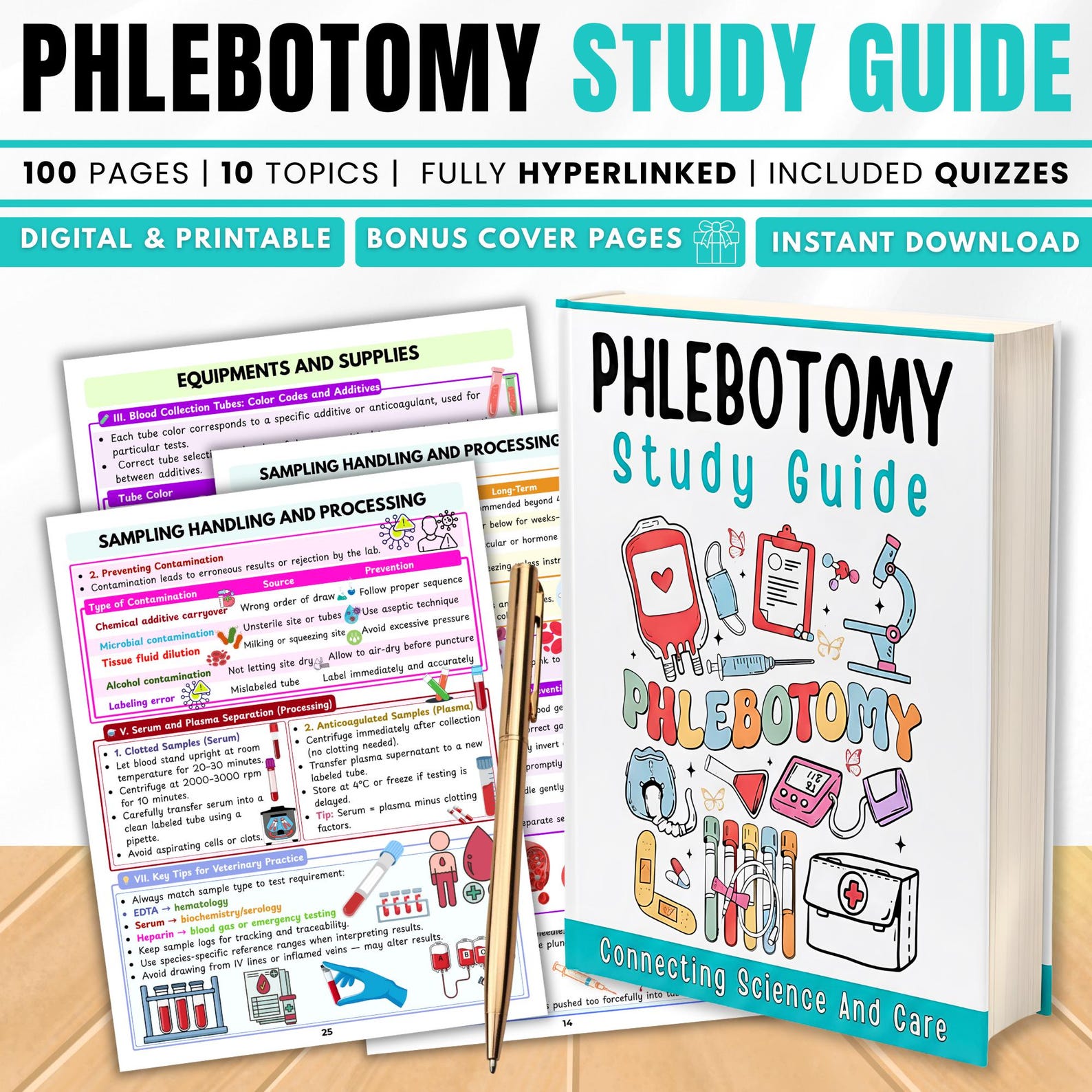 Phlebotomy Study Guide PDF | Blood Draw & Nursing Study Aid | Lab ...