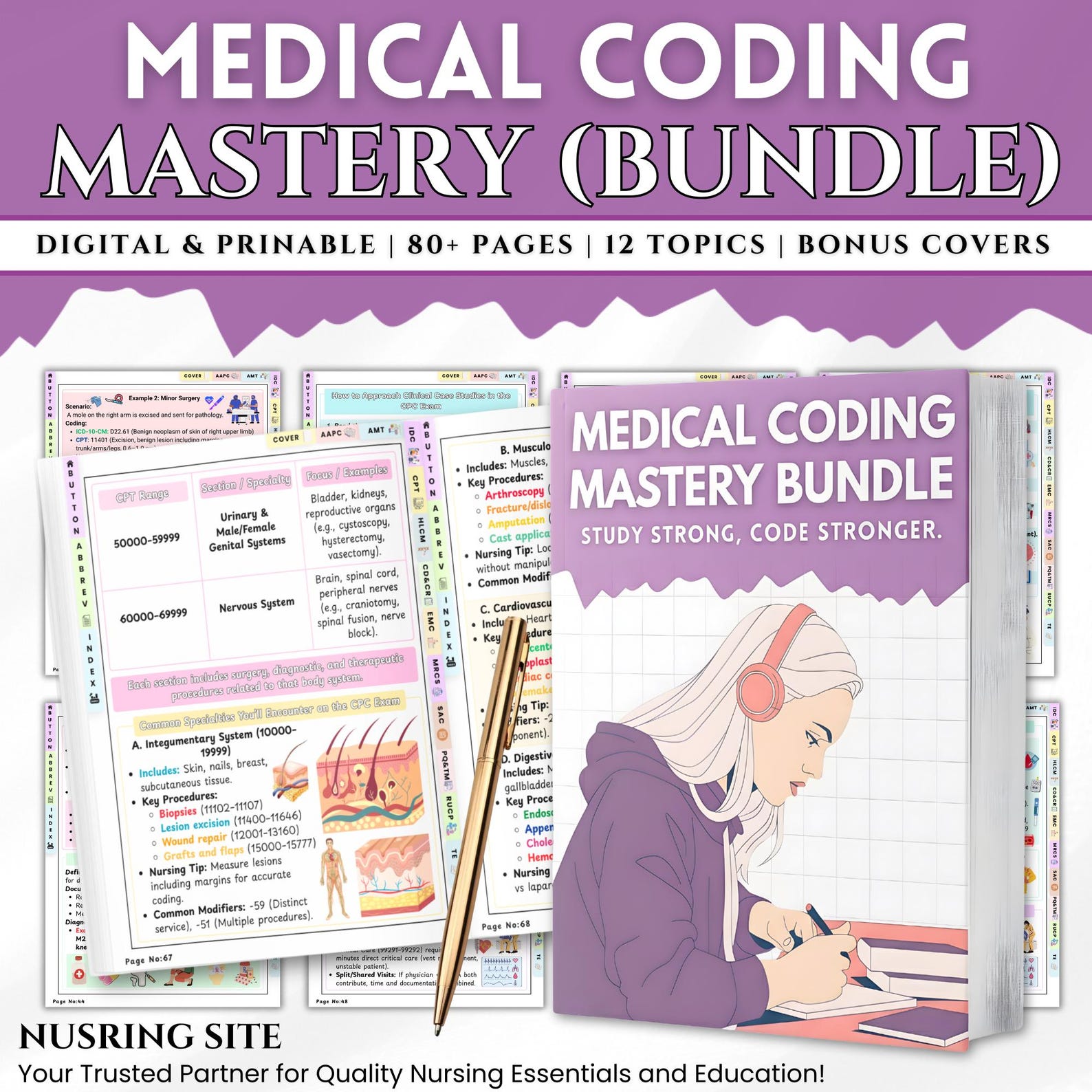 Medical Coding Study Guide Hyperlinked Bundle | ICD-10 & CPT Reference ...
