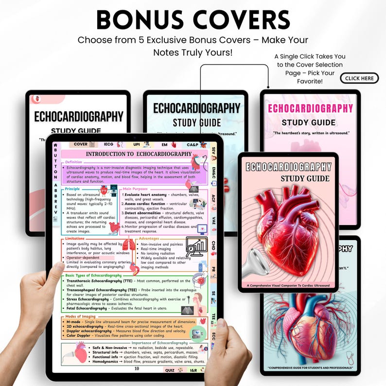 Echocardiography Physical Book | Echo Student Study Guide | Cardiac ...