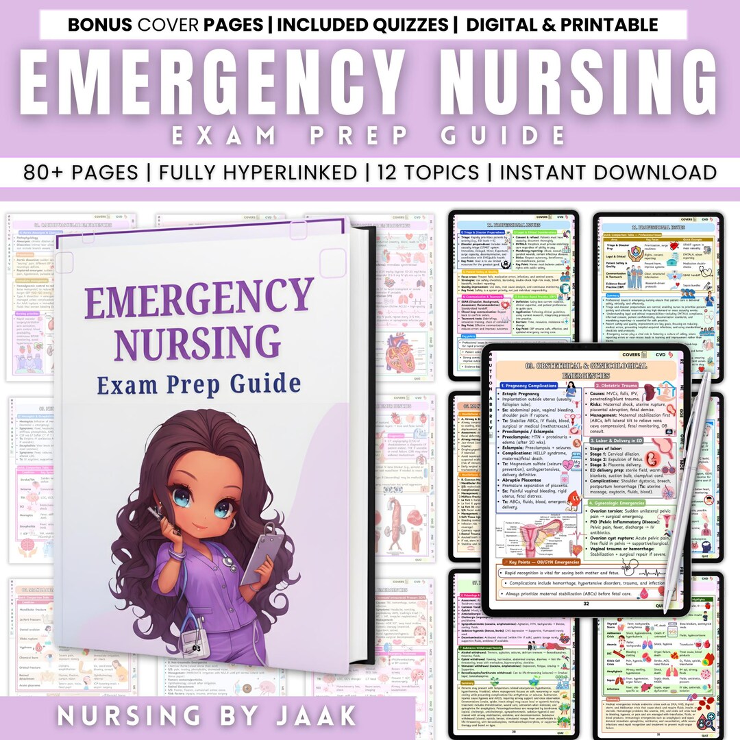 Emergency Nursing Exam Prep Guide | EN Certification Study Workbook ...