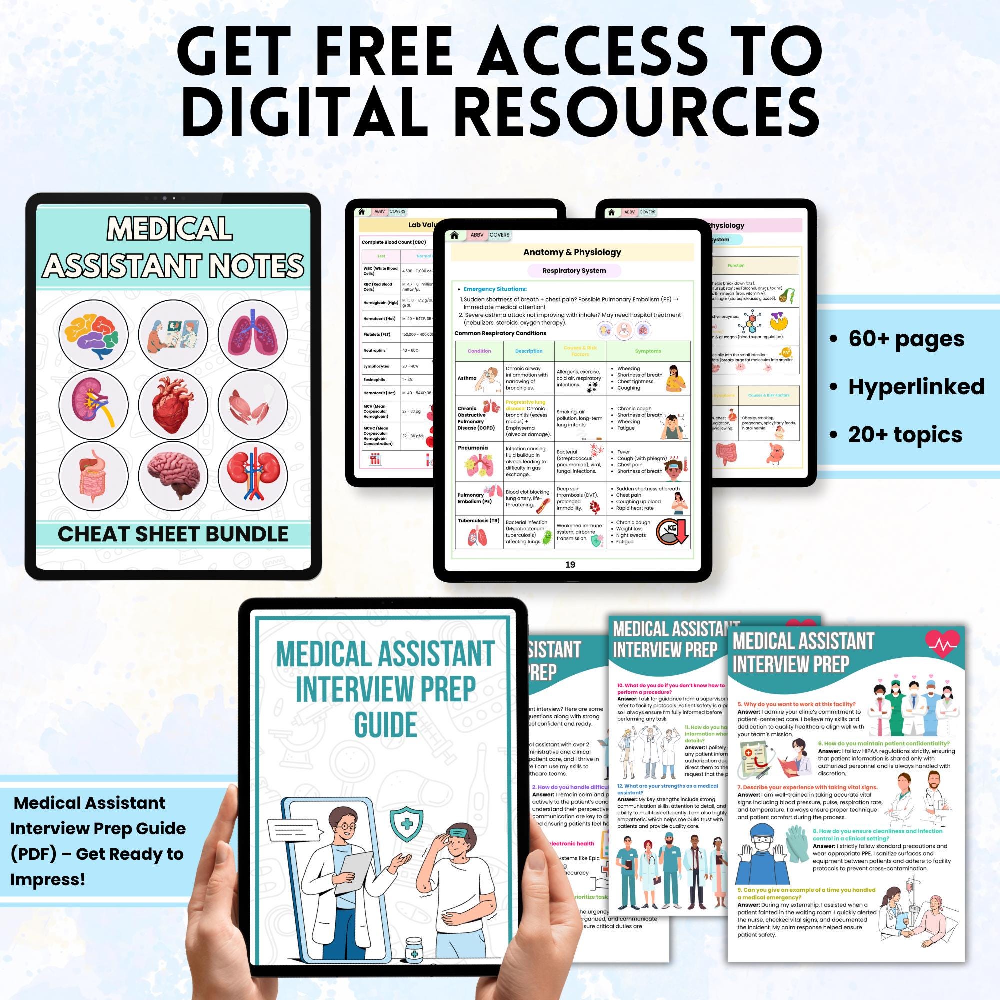 Medical Assistant Notes & Cheat Sheet Bundle – Physical Book | 20 ...