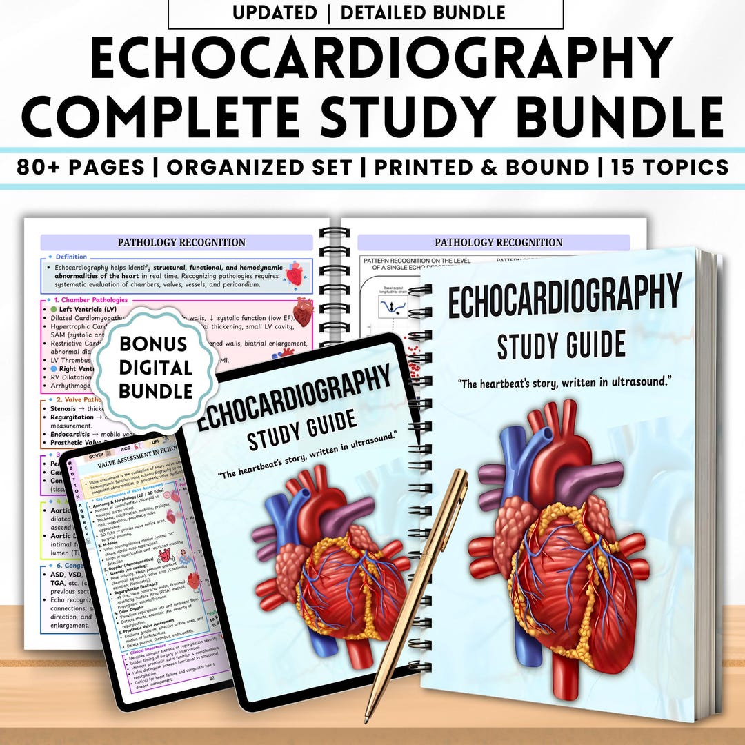 Echocardiography Physical Book | Echo Student Study Guide | Cardiac ...