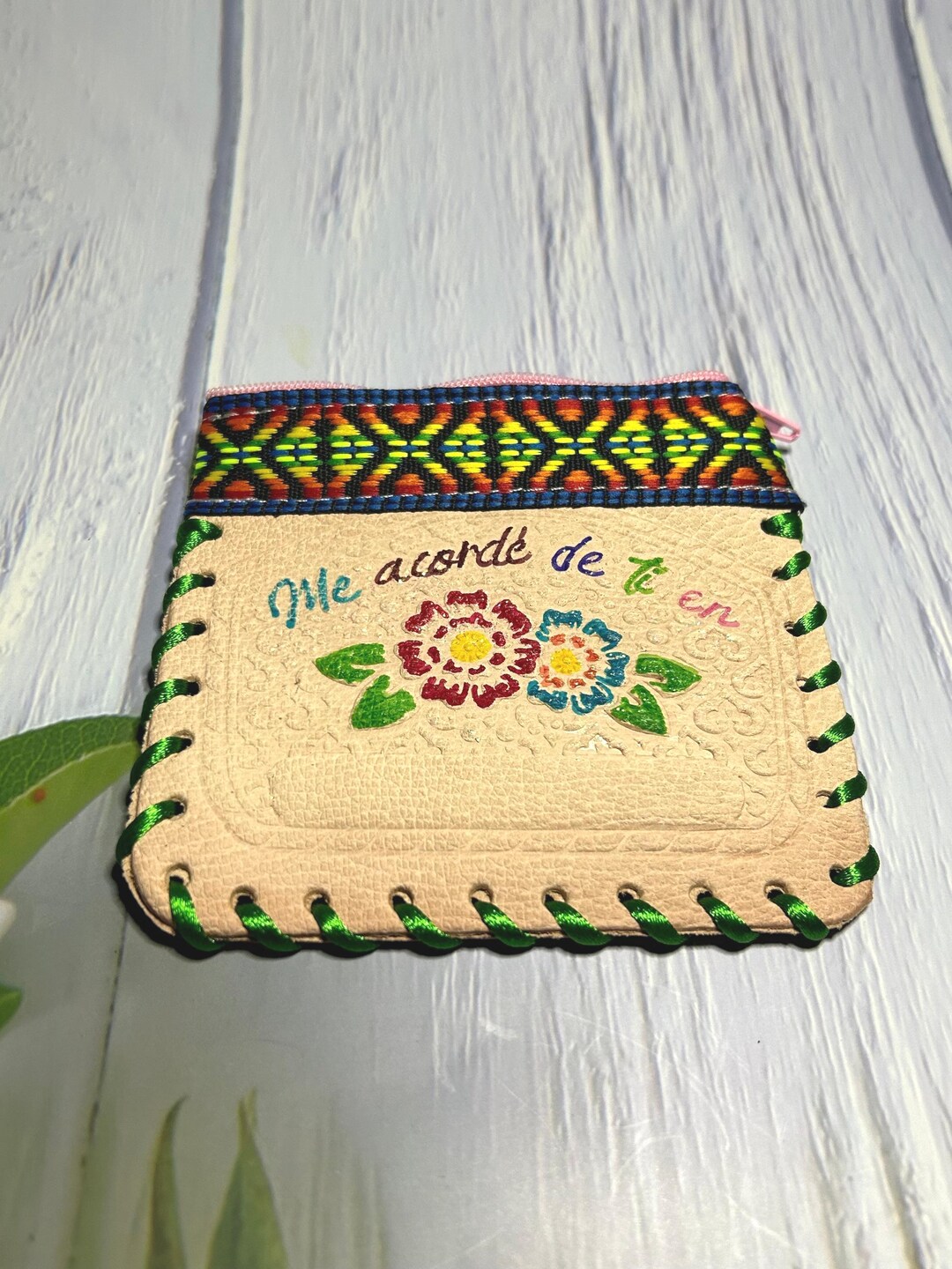 Artisan Leather Mexican Coin Purse: Small Zipper Bag - Etsy