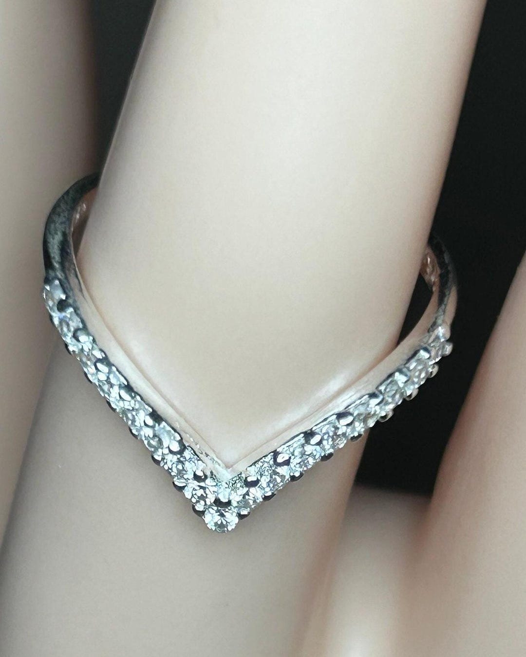 Handmade Sterling Silver Zirconia V Ring - Artisan Jewelry - Etsy