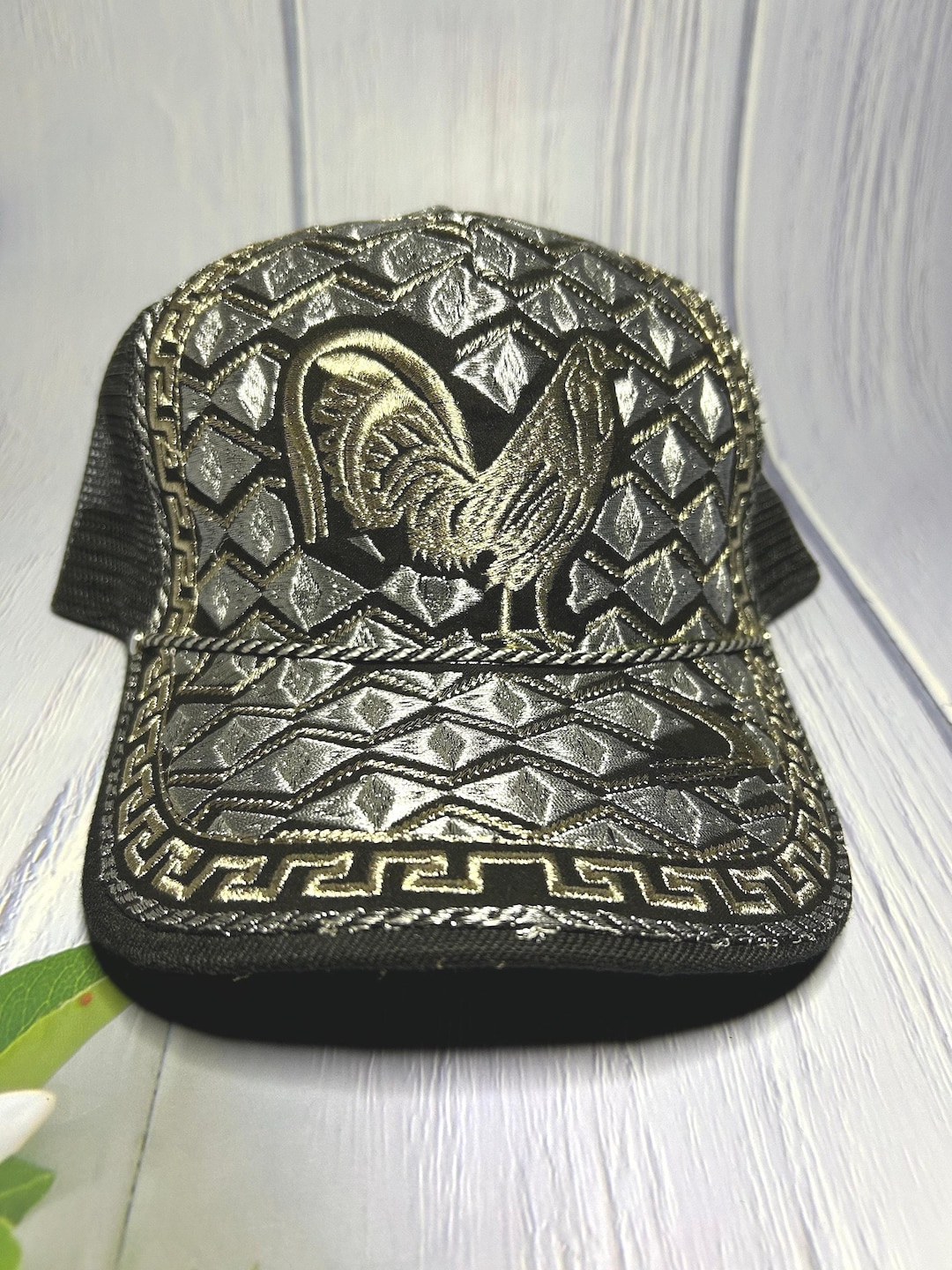 Embroidered Rooster Cap: Handmade Mexican Artisan Hat - Etsy