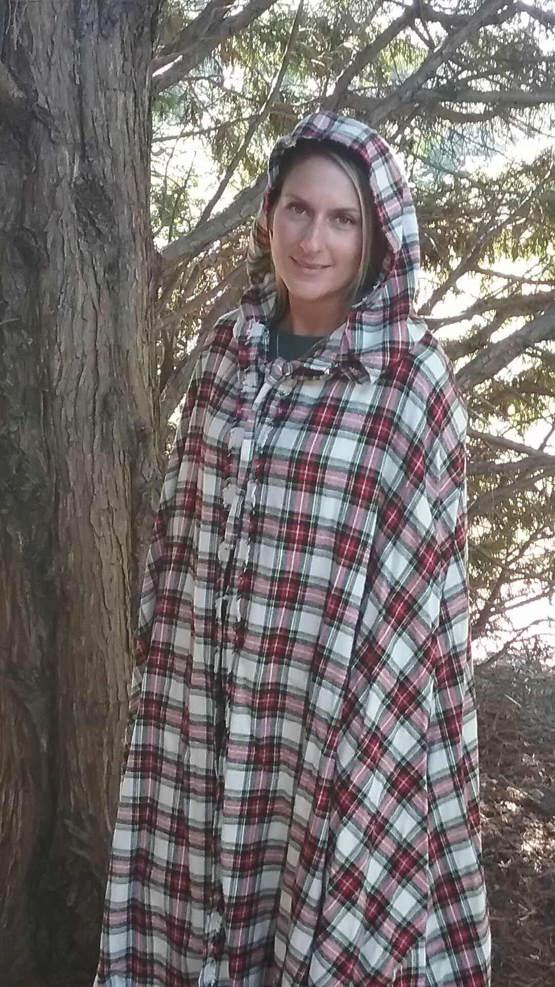 SCOTTISH Hood Cape Full Length TARTAN Stuart W/tie Collar, Wedding ...