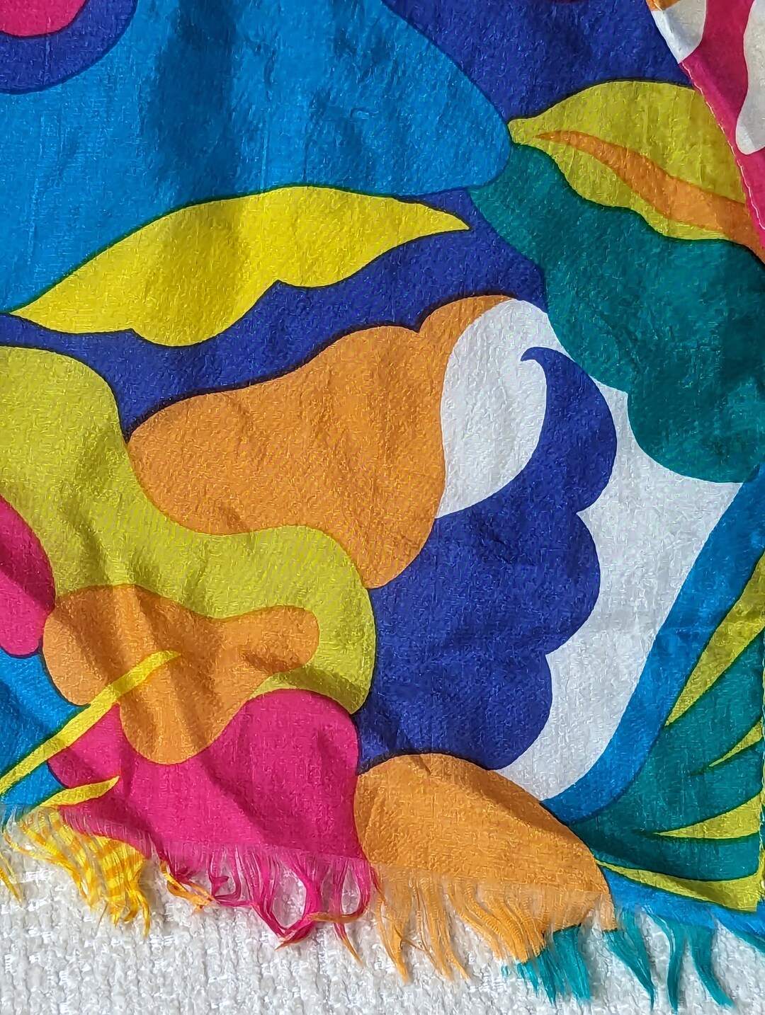 Vintage 60s GROOVY Silk Long Scarf// Colorful Mod Print//72" Long ...