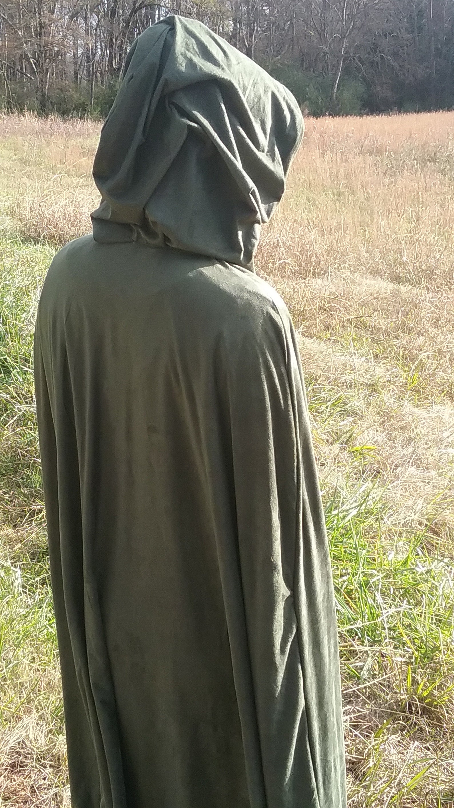ELVEN Cloak Elf Hooded CAPE Ultra-suede Olive Green LARP | Etsy