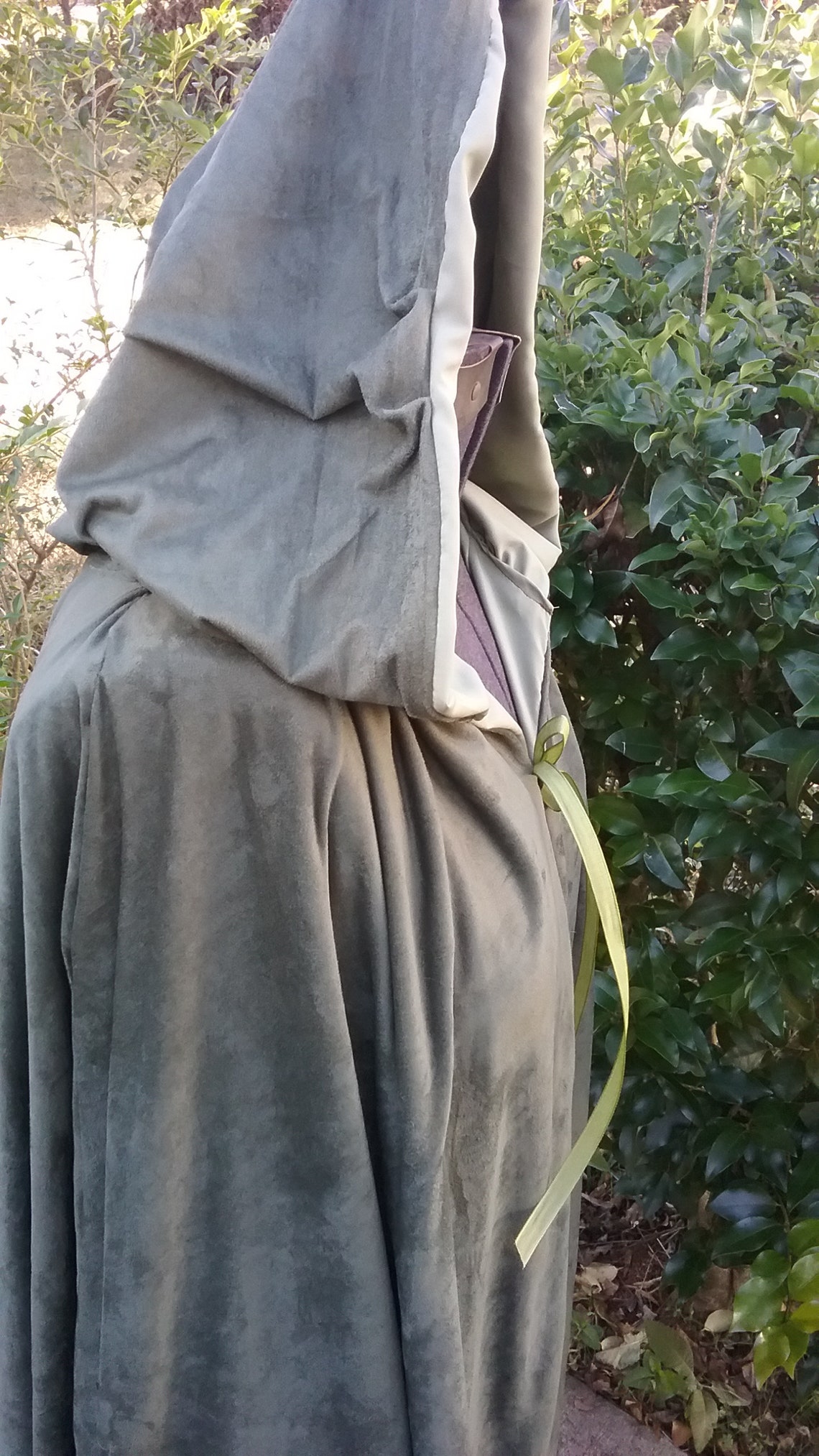 ELVEN Cloak Elf Hooded CAPE Ultra-suede Olive Green LARP | Etsy
