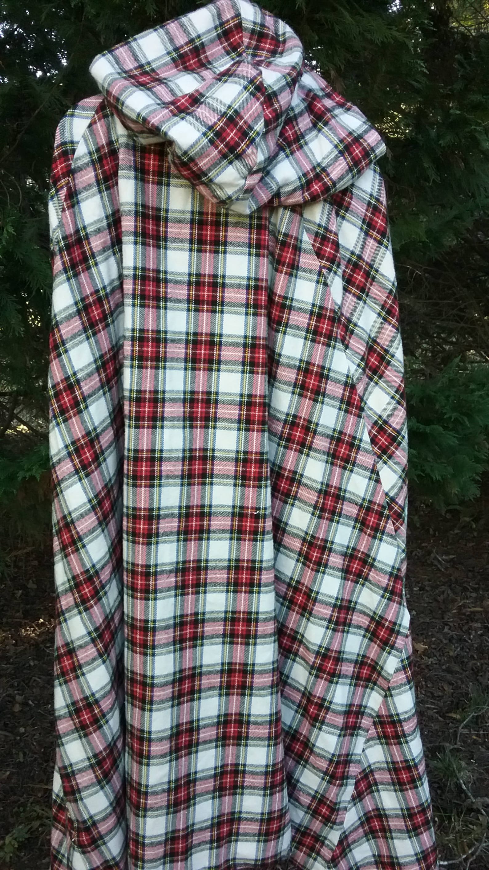 SCOTTISH Hood CAPe full length TARTAN Stuart w/tie collar | Etsy