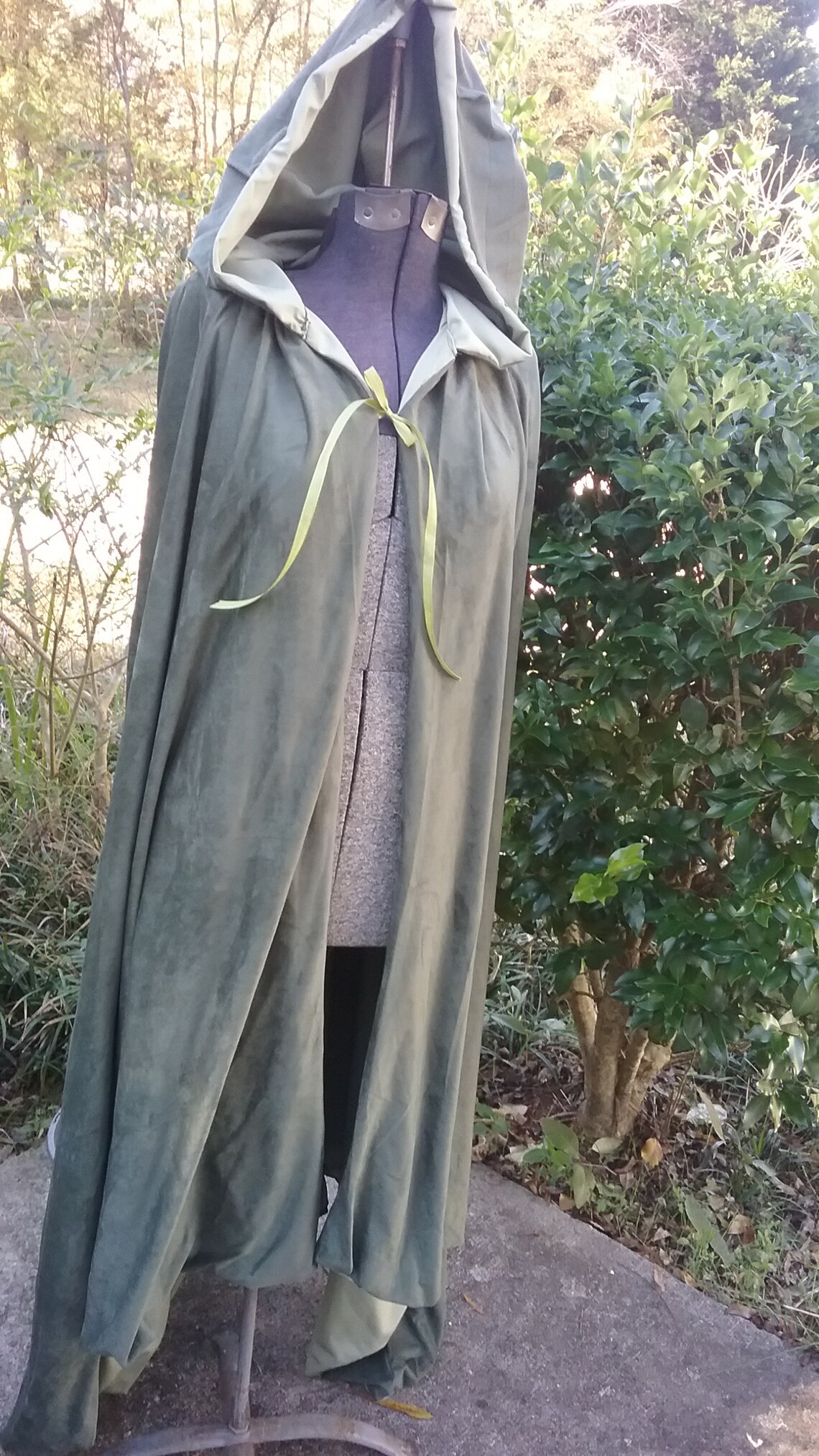 ELVEN Cloak Elf Hooded CAPE Ultra-suede Olive Green LARP | Etsy