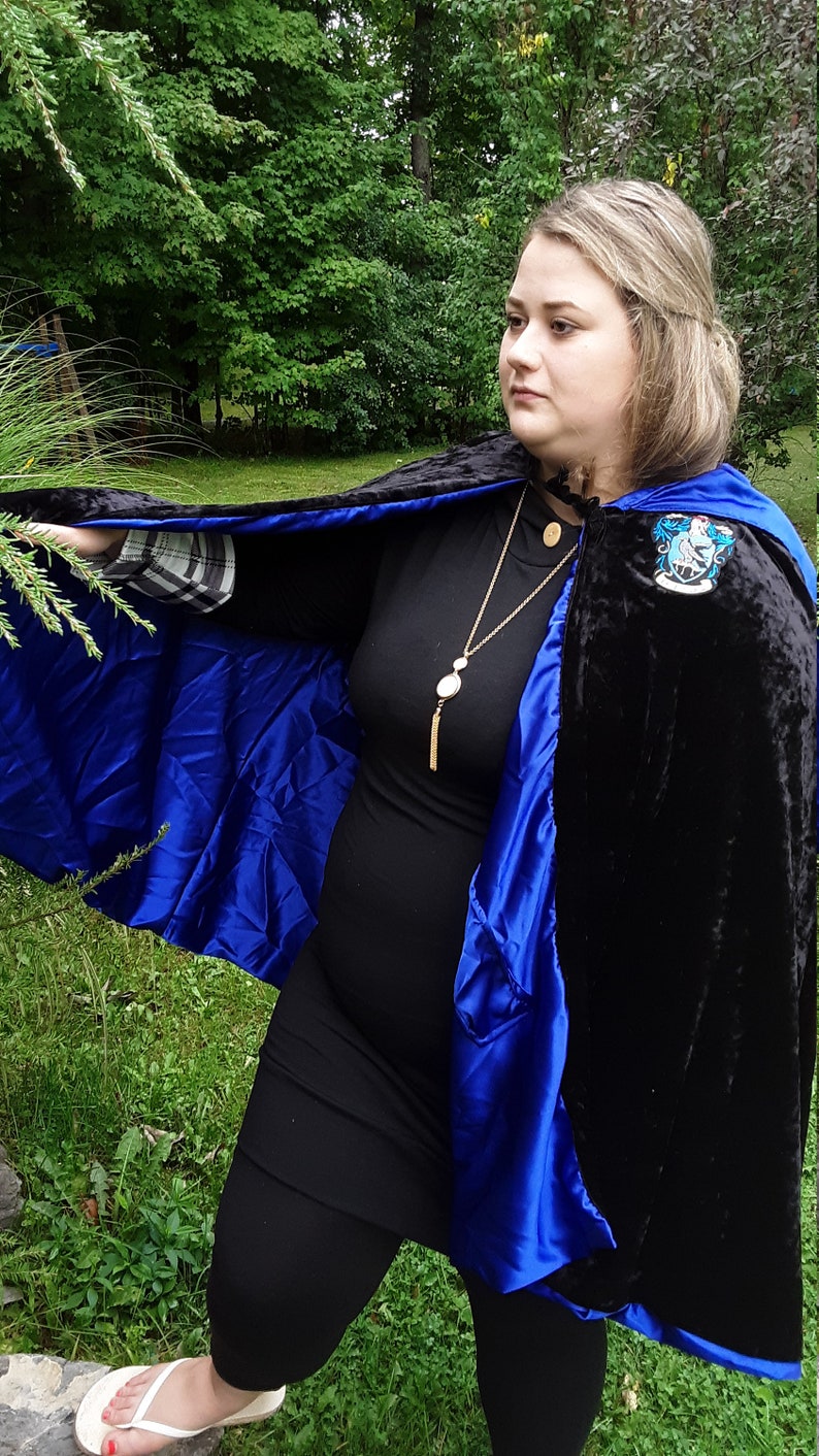 WIZARD Inspired Adult Blue House Color Cape Hooded COSPLAY | Etsy