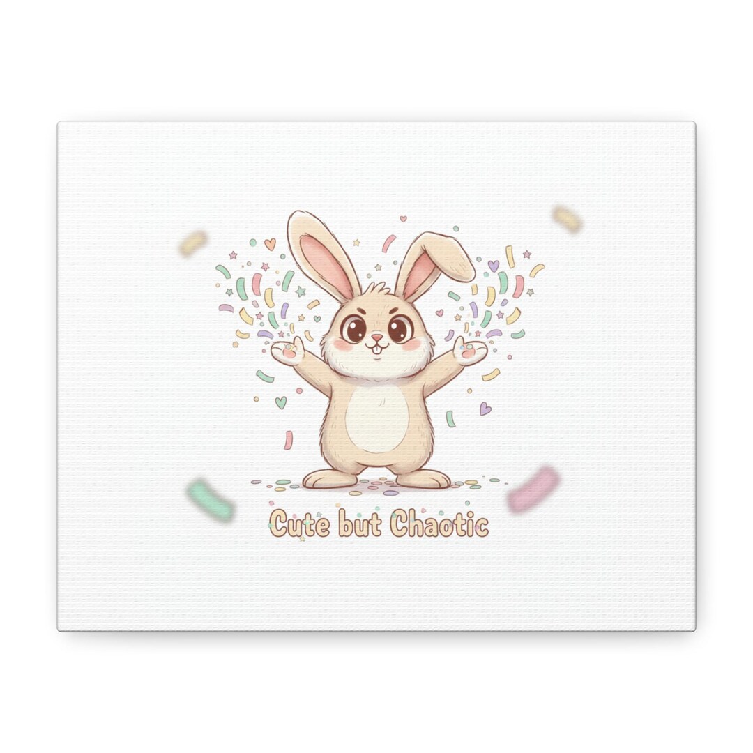 Cute but Chaotic Bunny Canvas | Mildly Unhinged Cute, Whimsical Weird ...