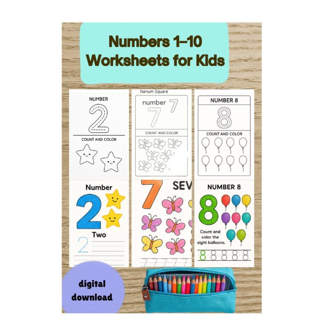 Numbers 1–10 Worksheets for Kids | Counting & Number Tracing Pintables ...