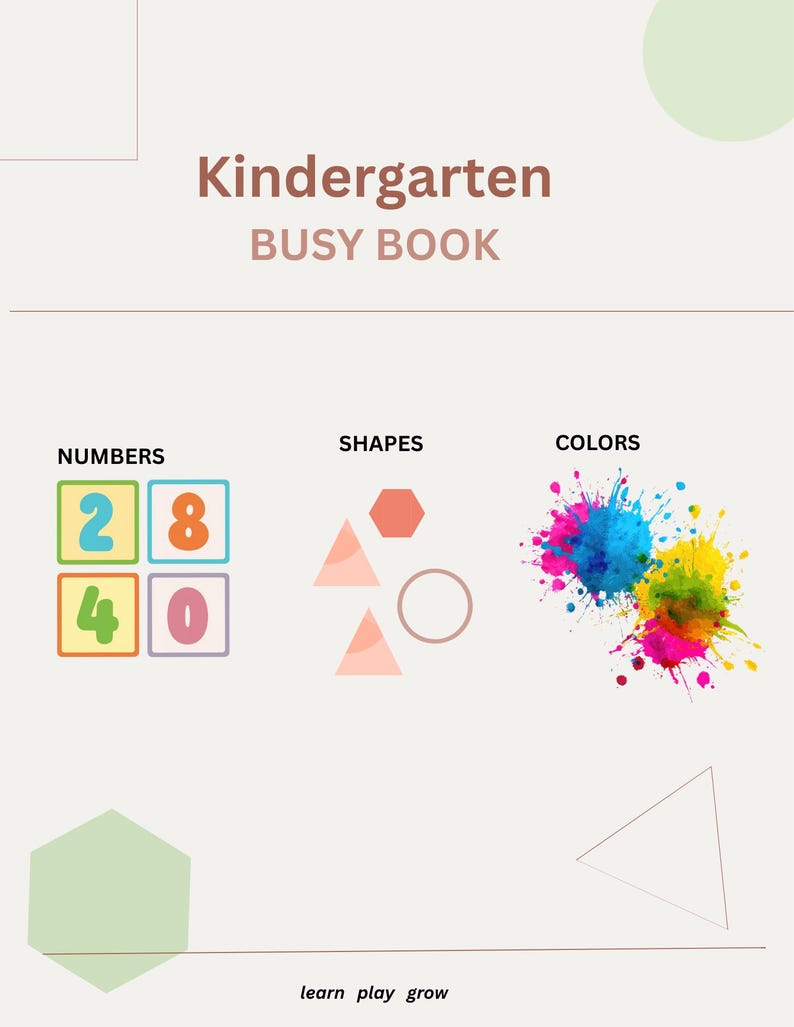 Toddler Learning Binder | Numbers, Shapes & Colors (printable Activity ...