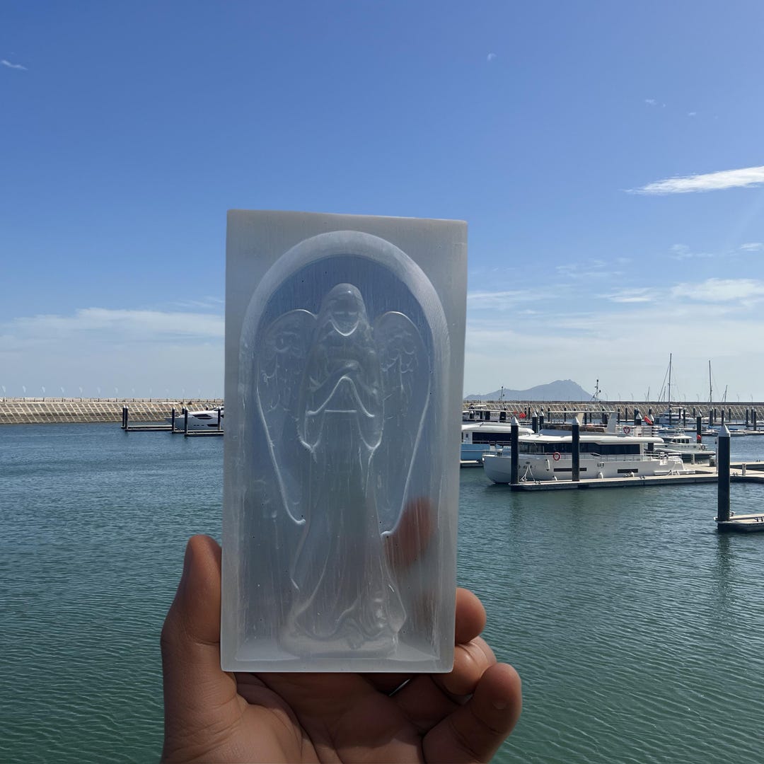 5.5'' Selenite Angel|crystal Angel|guardian Crystal|praying Angel ...