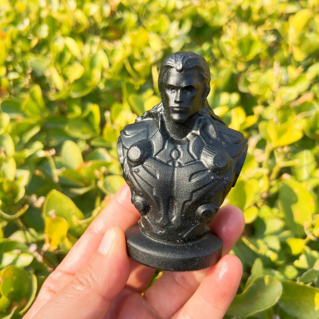 4'' Thor-chris Hemsworth Bust|hand-carved Natural Crystal Obsidian ...