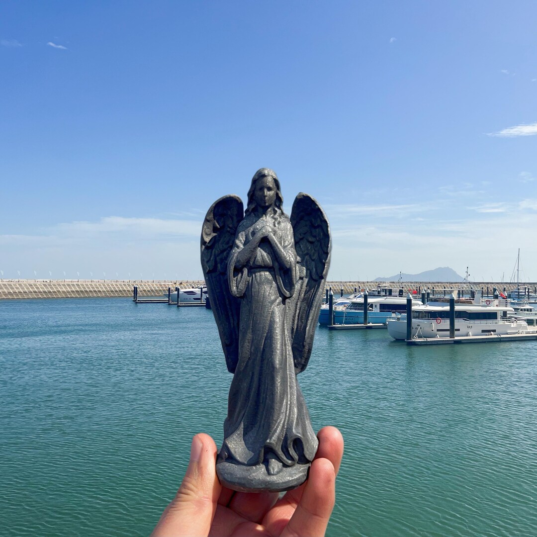 6'' Shungite Angel Statue|hand-carved Praying Angel Figurine|emf ...