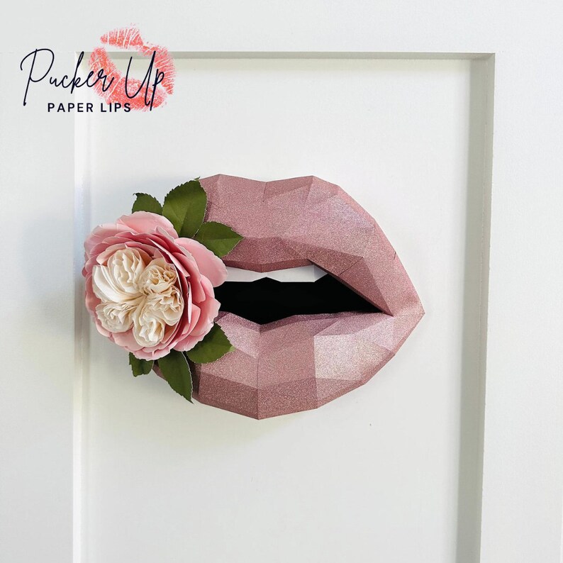 Paper Lips Giant Rose Flower Art for Home Office or Salon | Fashion ...