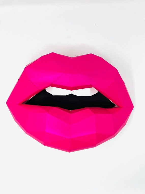 Paper Lips Hot Pink Wall Art for Home Office or Salon - Etsy