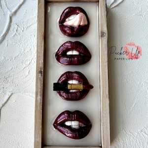 Framed Cement Lip Wall Art Decor for Home or Office | Statement Art ...