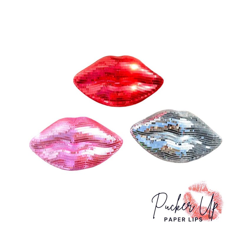 Mirrored Tiled Sitting Lips | Disco Lip Art Decor for Home or Office ...