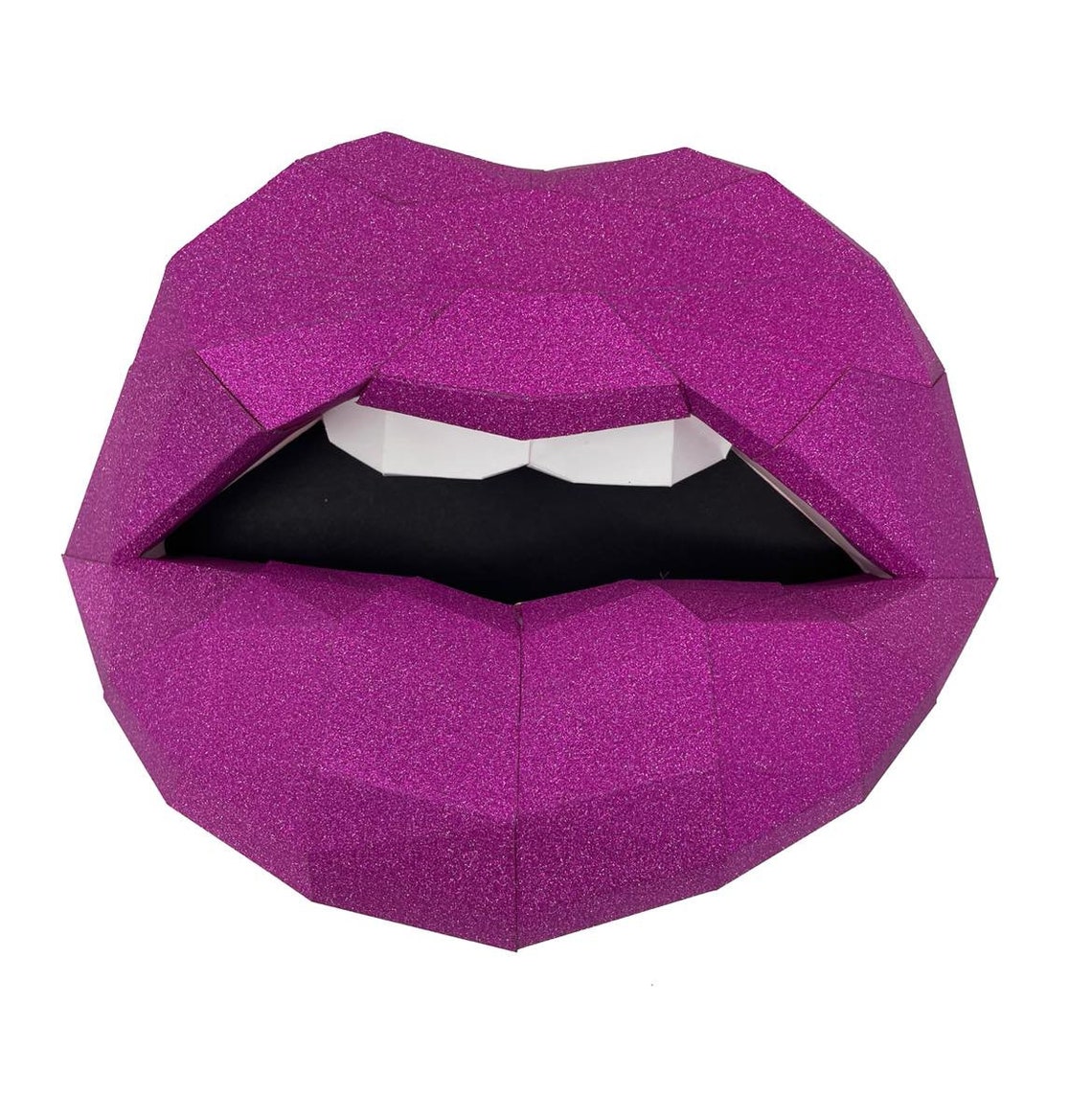 Paper Lips Hot Pink and Red Full Glitter Wall Art for Home Office or ...