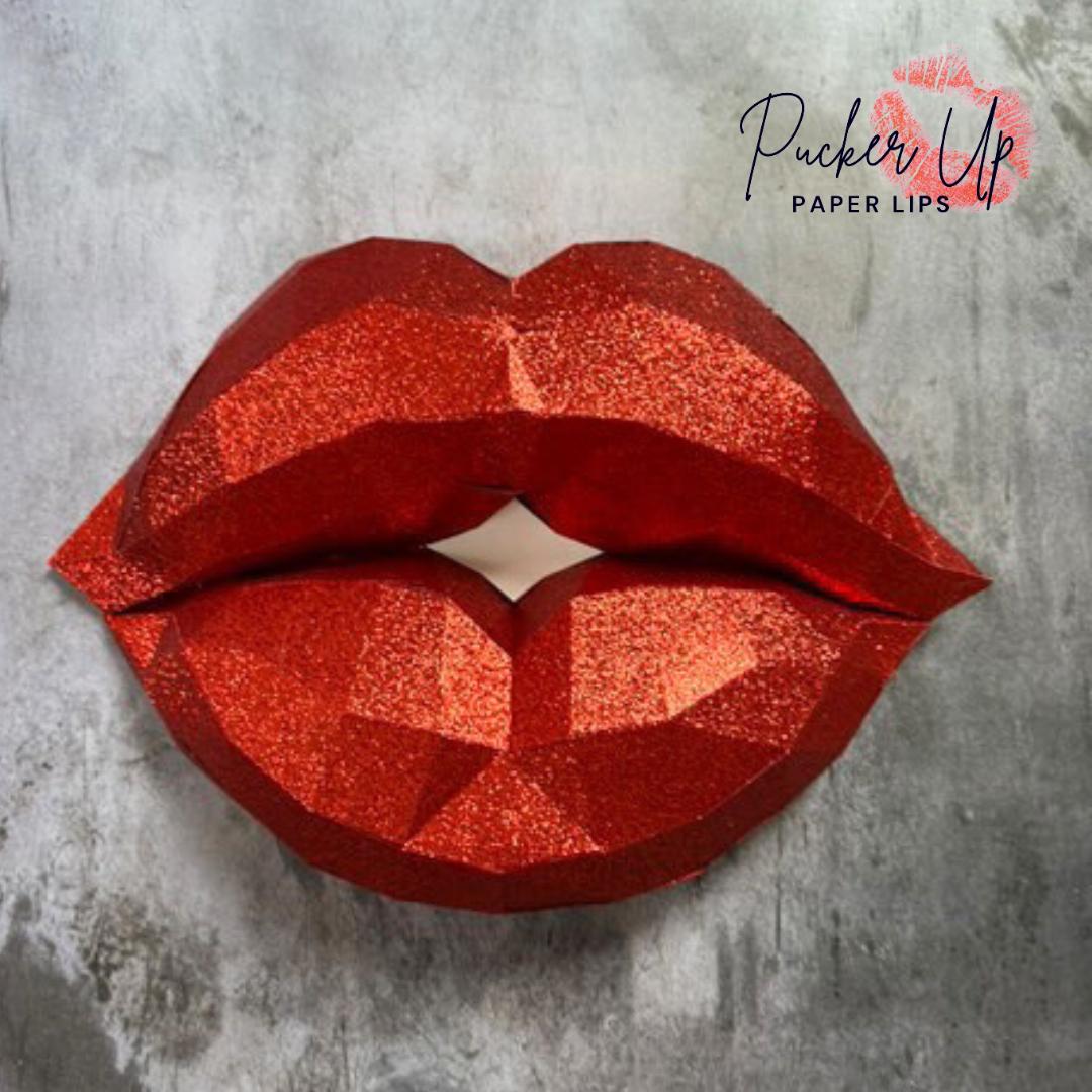 Pouting Paper Lip 3D Hanging Wall Art Decor for Home, Office or Salon ...