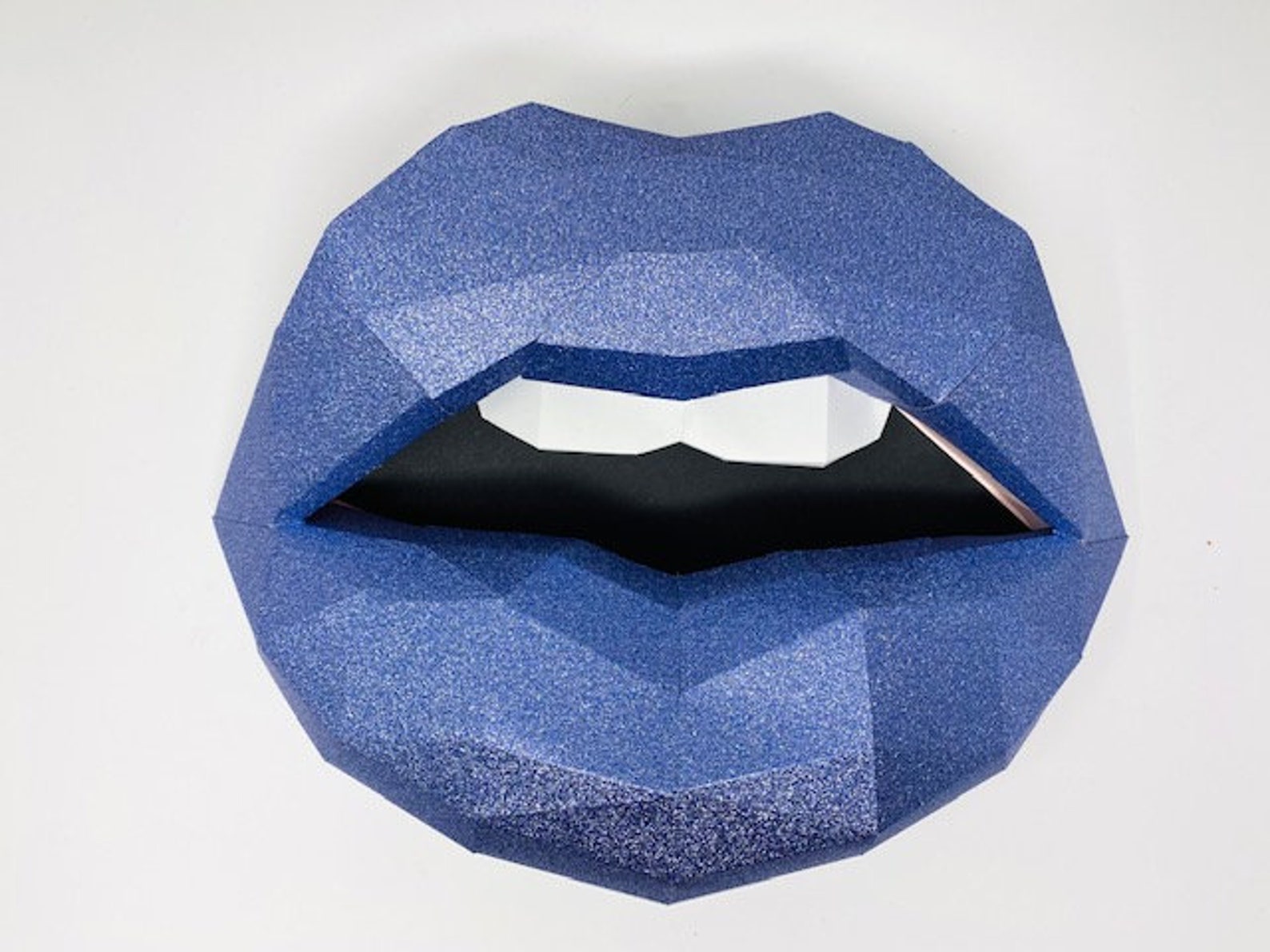 Paper Lips Hot Pink and Red Full Glitter Wall Art for Home Office or ...